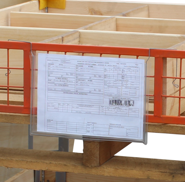 Pallet Collars A4 Wire-Framed Plastic Label Holder | DAYWALK